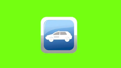 Taxi icon green screen animation video, ... | Stock Video | Pond5