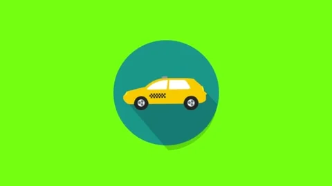 Taxi icon green screen animation video, ... | Stock Video | Pond5