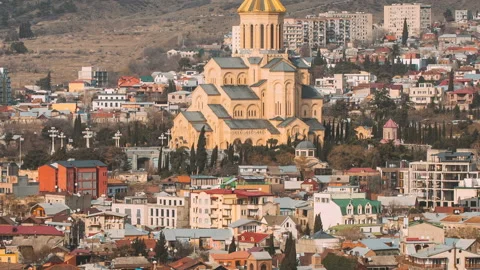 Tbilisi, Georgia. HD Top View Of Famous ... | Stock Video | Pond5