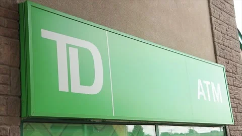 td toronto dominion green atm sign with ... | Stock Video | Pond5