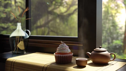 Tea break time with forest in background... | Stock Video | Pond5