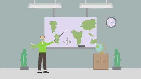 Teacher teaching geography and explainin... | Stock Video | Pond5