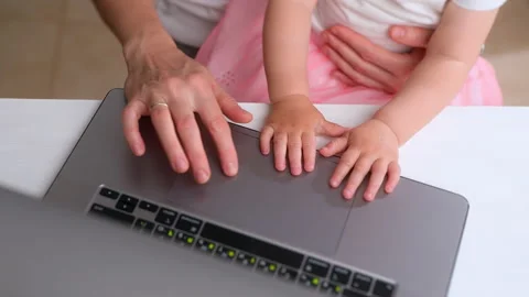 teaching children how to use a computer | Stock Video | Pond5