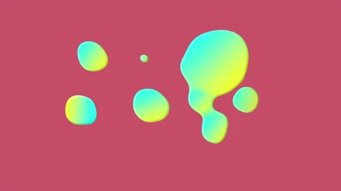 Teal and yellow puddle on red background | Stock Video | Pond5