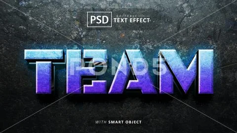 PSD Template: Team 3d text effect editable #234096361