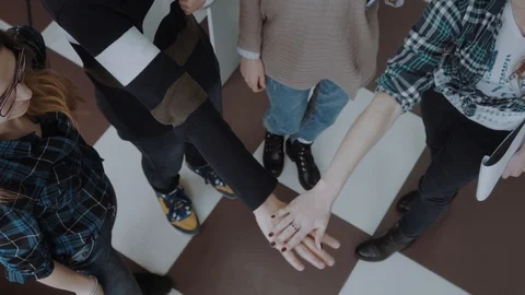 Team building hands up as team. | Stock Video | Pond5