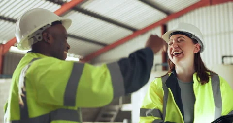 Team building, high five and constructio... | Stock Video | Pond5