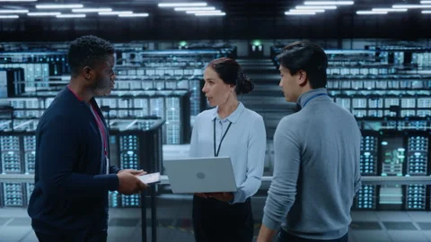 Team of Data Center Specialist at Work | Stock Video | Pond5