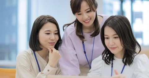 Team of Japanese businesspeople working ... | Stock Video | Pond5