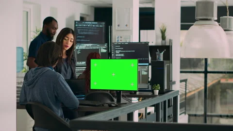 Team of programmers working on source co... | Stock Video | Pond5