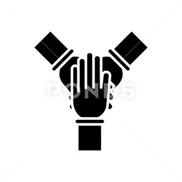 Team work. Cohesion black icon on white background Illustration #132488724