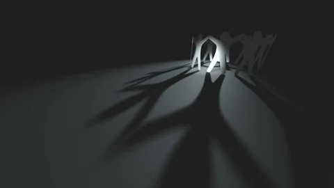 Teamwork concept. Human paper doll peopl... | Stock Video | Pond5