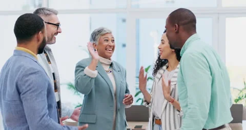 Teamwork high five, team leader and busi... | Stock Video | Pond5