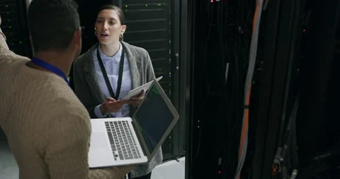 Teamwork, management and data center, wo... | Stock Video | Pond5