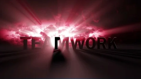 Teamwork word animation is lit with red ... | Stock Video | Pond5