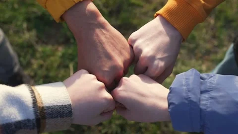 Teamwork.Group of people partners hittin... | Stock Video | Pond5