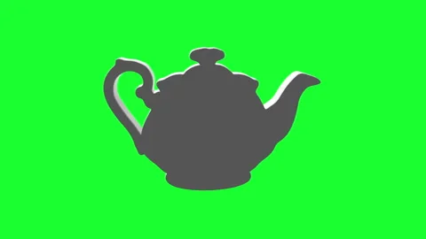 Teapot 3d animation on a green backgroun... | Stock Video | Pond5