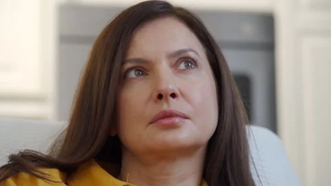 The tear-stained face of a worried woman... | Stock Video | Pond5