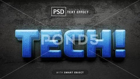 PSD Template: Tech 3d text effect editable #234096681
