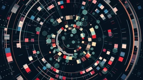 tech background from a lot of shapes lin... | Stock Video | Pond5