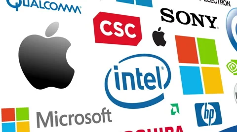 Tech Brands Logo Loop | Stock Video | Pond5