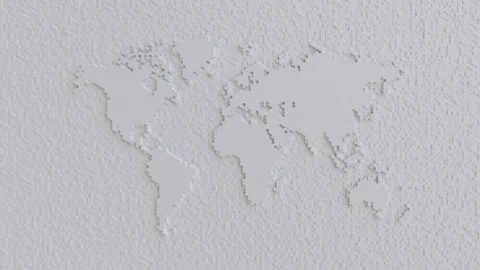 Techie 3d abstract world map | Stock Video | Pond5