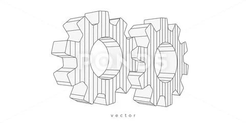 Technical drawing of gears .Mechanical Engineering background ...