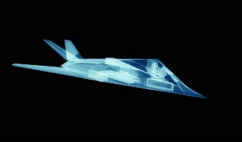 Technical Drawing Of Lockheed F-117 Nigh... | Stock Video | Pond5