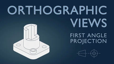 Technical drawing with orthographic view... | Stock Video | Pond5