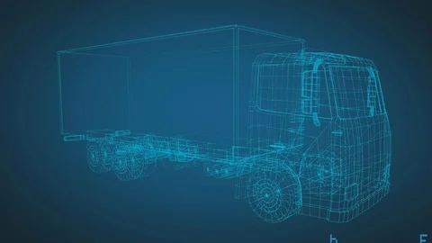 Technical drawing of a truck with data f... | Stock Video | Pond5