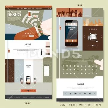 Technical style one page website template design ~ Clip Art #70296483