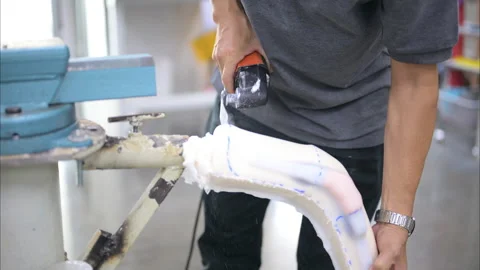 Technician sculpting plaster cast for so... | Stock Video | Pond5