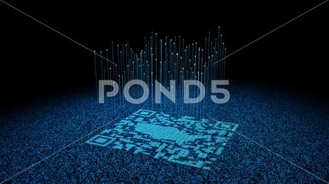 Technological data QR code and US map, data identification: Royalty ...