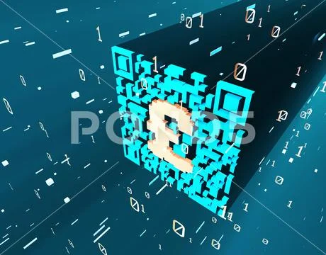 Technological data QR code and pound, data identification: Graphic ...