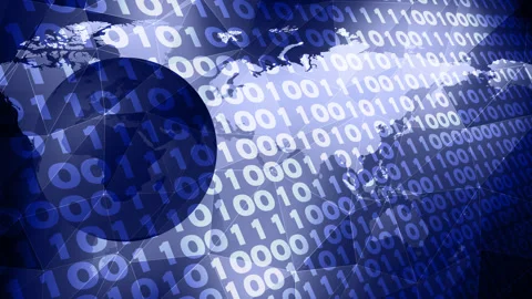 Technology background lines of binary co... | Stock Video | Pond5