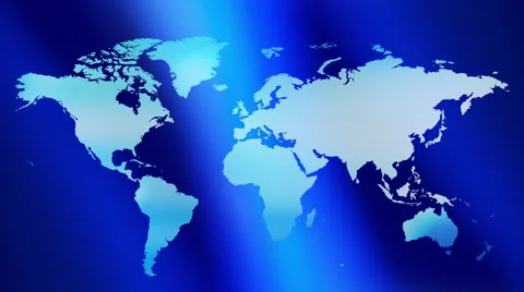 Technology blue world map background 4k | Stock Video | Pond5