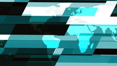 Technology cyan color earth map backgrou... | Stock Video | Pond5