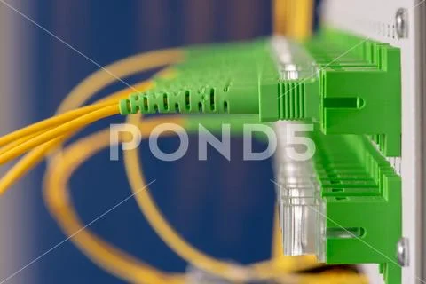 Technology data center with fiber optic distribution panel Stock Photo ...