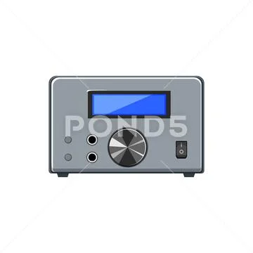 Technology digital amplifier cartoon vector illustration: Graphic ...