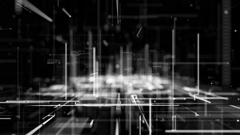 Technology Digital Data Black and White ... | Stock Video | Pond5