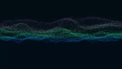 Technology digital particle line wave ba... | Stock Video | Pond5