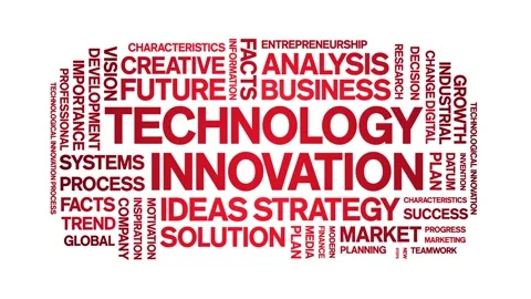 Technology innovation animated word clou... | Stock Video | Pond5