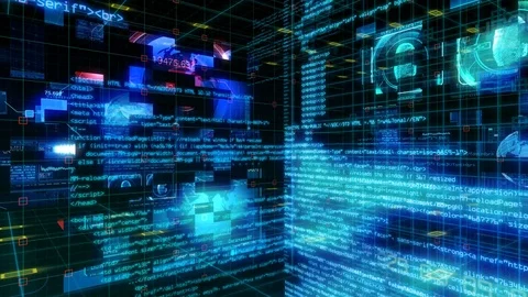 Technology Interface Computer Data Digit... | Stock Video | Pond5