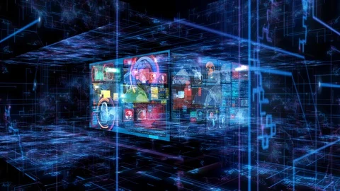 Technology Interface Computer Data Digit... | Stock Video | Pond5