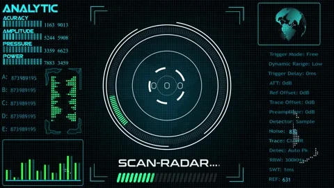 Technology Radar HUD Screen Animation 4K... | Stock Video | Pond5