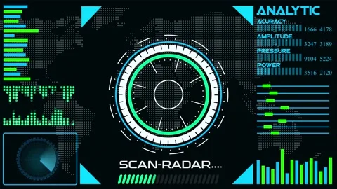 Technology Radar HUD Screen Animation 4K... | Stock Video | Pond5