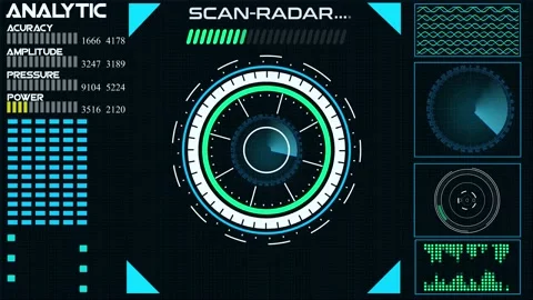 Technology Radar HUD Screen Animation 4K... | Stock Video | Pond5