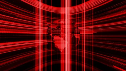 Technology red color cyberpunk hologram ... | Stock Video | Pond5
