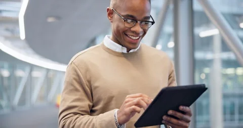 Technology, walking and black man resear... | Stock Video | Pond5