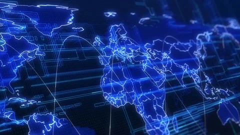 Technology World Map Loop | Stock Video | Pond5